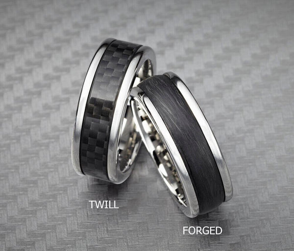 Triton Tungsten Carbide Twill Carbon Fiber Wedding Band Ring - Triton ...